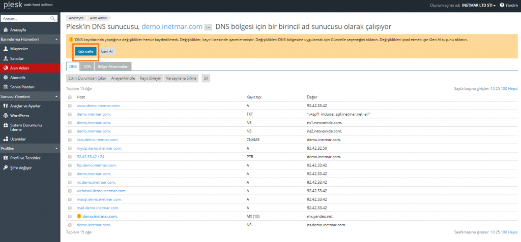 Plesk Panel Yandex Mx Ayarları - inetmar Hosting & Teknoloji Blog Haber Sayfası