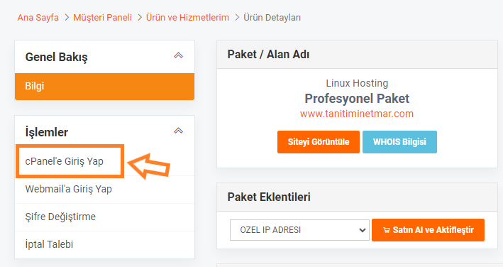 Müşteri Panelinden cPanel'e Giriş | inetmar Hosting & Teknoloji Blog Haber Sayfası