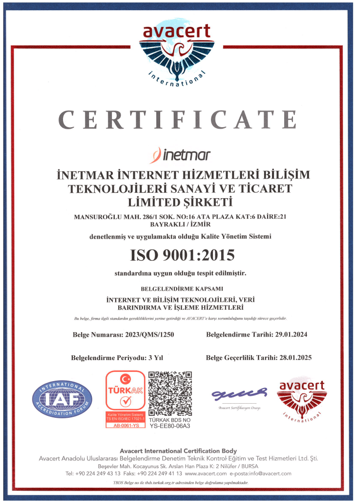 İnetmar'da Her Sertifika Bir Güvence Hikayesidir! - inetmar Hosting ...
