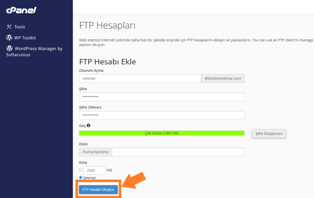 cPanel FTP Hesabı Oluşturma - inetmar Hosting & Teknoloji Blog Haber ...