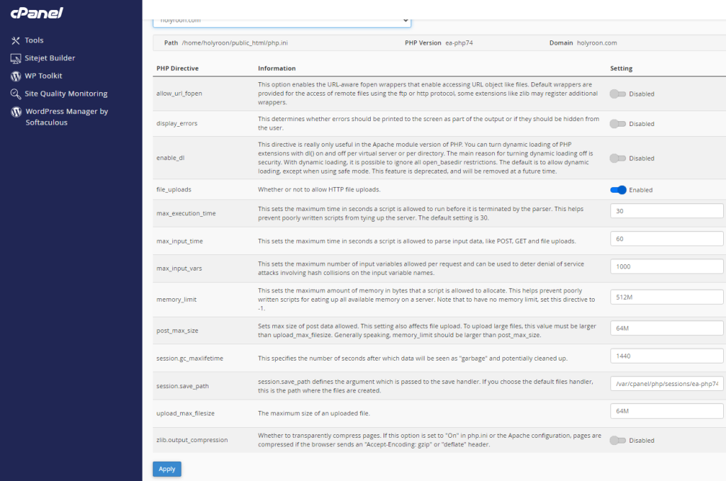 cPanel'de php.ini Nasıl Düzenlenir? | inetmar Hosting & Teknoloji Blog Haber Sayfası